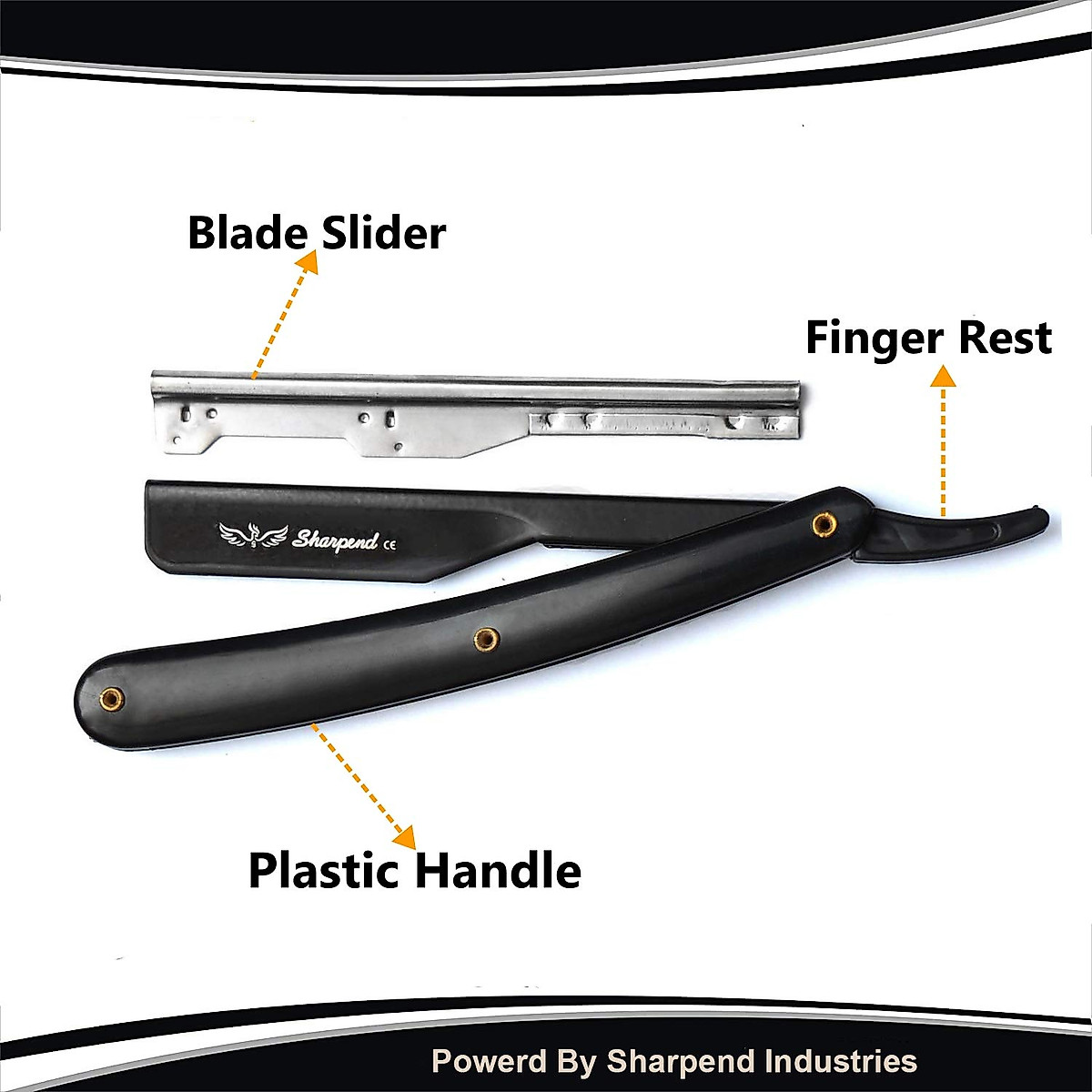 Adjustable Straight-Edge Barber Razor Salon Quality Cut Throat ShavettePerfect Straight Edge Razor Beard Kit,Durable Barber Razor Kit with 10 Double-Edge Straight Razor Blades,Straight Razor