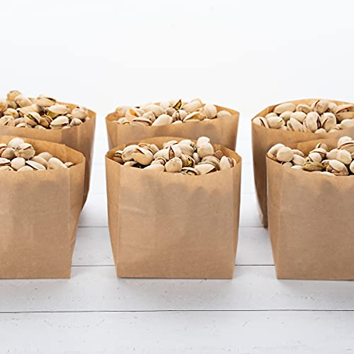 Restaurantware Bag Tek 3.9 x 2.3 x 3.8 Inch Paper Bags For Snacks 100 Small Paper Bags For Foods - Disposable Sustainable Kraft Paper Snack Bags Microwavable Freezable