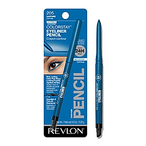 Revlon ColorStay Pencil Eyeliner with Built-in Sharpener, Waterproof, Smudgeproof, Longwearing Eye Makeup with Ultra-Fine Tip, Sapphire, 0.028 oz