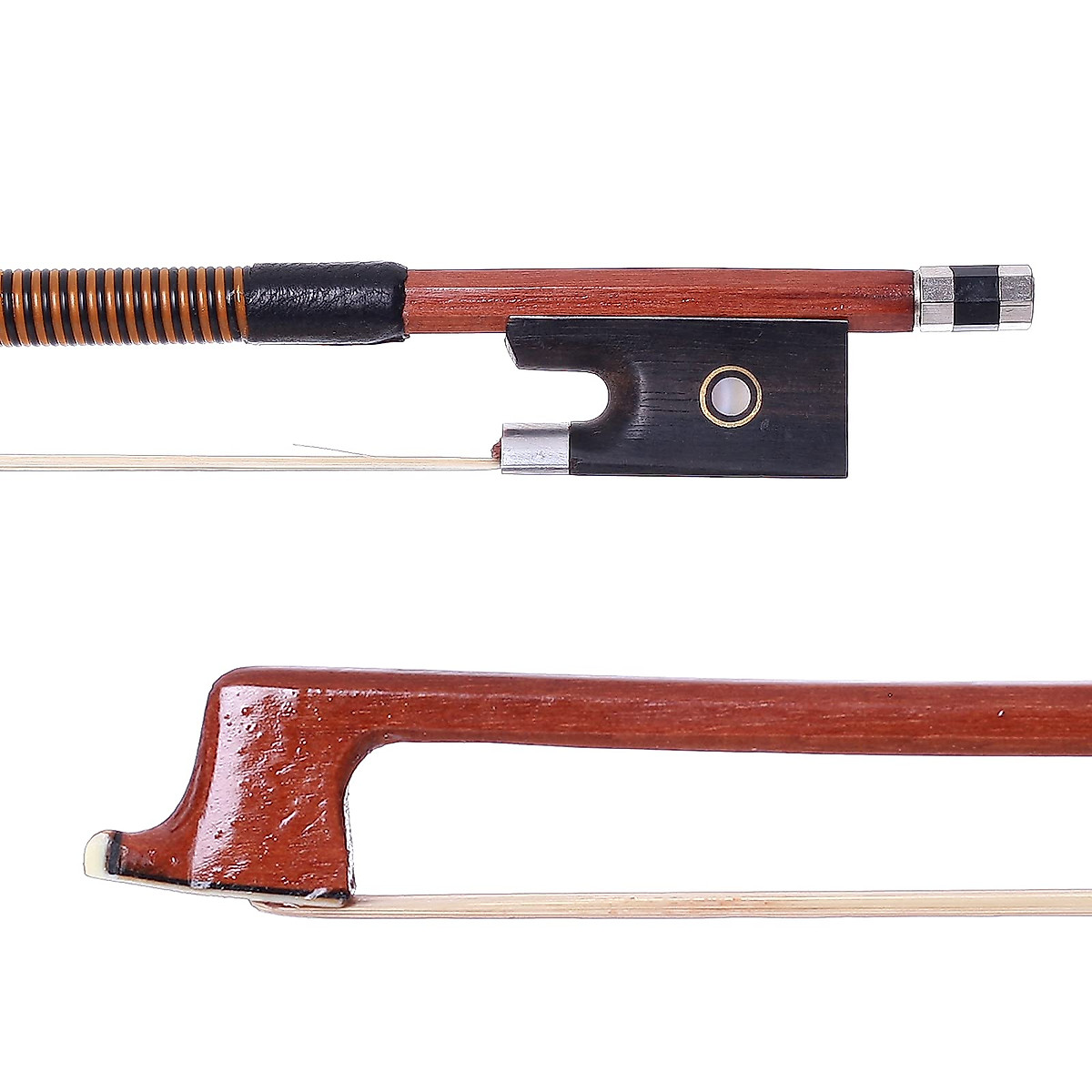 AMZZ Violin Bow 4/4 Size - Octagonal Stick, Ebony Frog, and Horse Hair for Exceptional Sound Quality - Ideal for Intermediate to Advanced Violinists (4/4 Full Size)