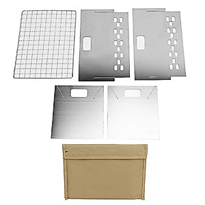 Grill Folding Charcoal BBQ Grill Stainless Steel Mini Detachable Portable Barbecue Grill for Outdoor Camping Traveling Picnics Garden Beach Party