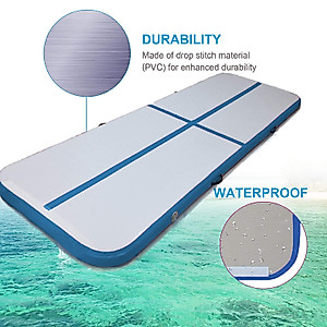 Lucear Inflatable Air Gymnastics Mat Training Mats 10ft/13ft/16ft/20ft Gymnastics Tracks for Home Use/Training Blue