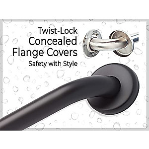 Grab Bar for Bathtub Shower - Stairs Bed Toilet Bathroom / Stand Assist & Safety Handrail / 304 Stainless Steel / Smooth / Oil Rubbed Bronze / 36"