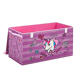 Idea Nuova JoJo Nickelodeon Siwa 3Piece Table & Chair Set with 2 Folding Chairs & 1 Table, Ages 3+ & JoJo Siwa Collapsible Children’s Toy Storage Trunk, Durable with Lid, Pink