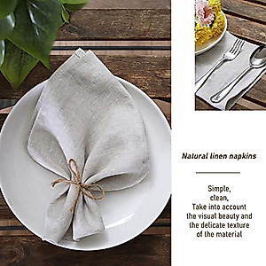 EVERLY Linen Cloth Napkins, Set of 4 100% Stonewashed French Linen Napkins, Dinner Napkins Everyday Use Cocktail Napkins, 18x18 Inches Wedding Napkins Cloth Washable