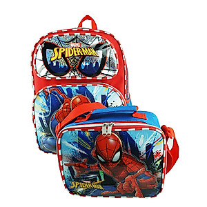 Marvel - Spider-Man Deluxe 16 Inch Large Backpack and Lunch Box Set - Perfect Swing