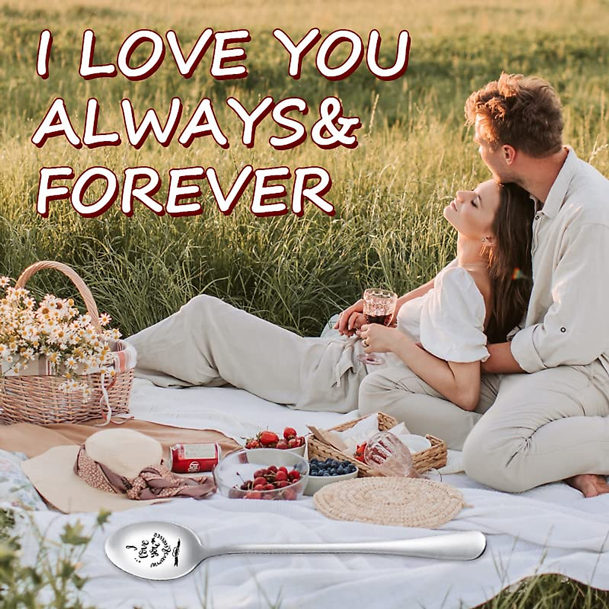 Fathers Mothers Day Gifts for Mom Dad I Love You Always and Forever Gifts Spoons for Best Friends Grauduation Gifts Boyfriend Husband Anniversary Birthday Gift Coffee Tea Bestea spoon