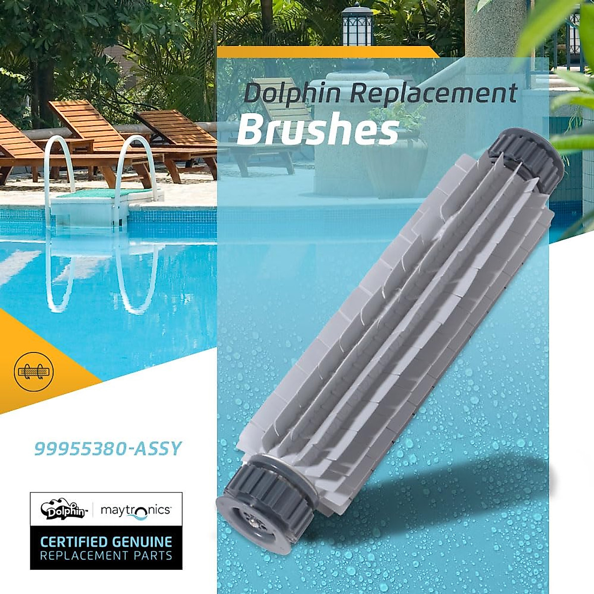 Dolphin Genuine Replacement Part — Rear Grey Brush Kit — 99955380-ASSY