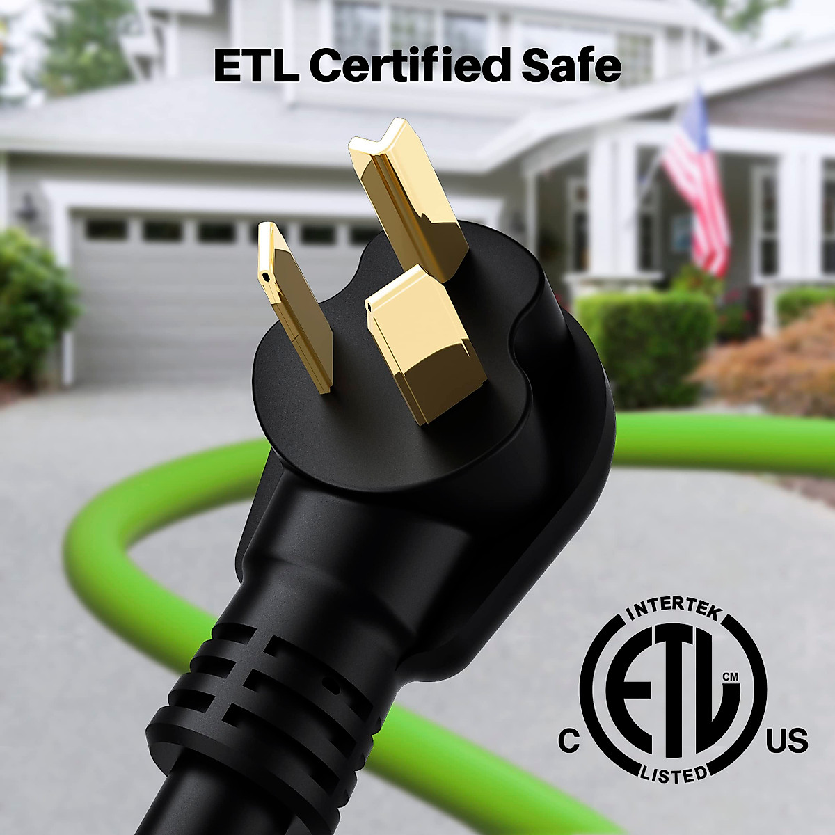 GearIT 30 Amp (10 Feet) 3 Prong Dryer Extension Cord NEMA 10-30P to 10-30R STW 10AWG/3 Heavy Duty, RV EV Charging Cable 125/250V