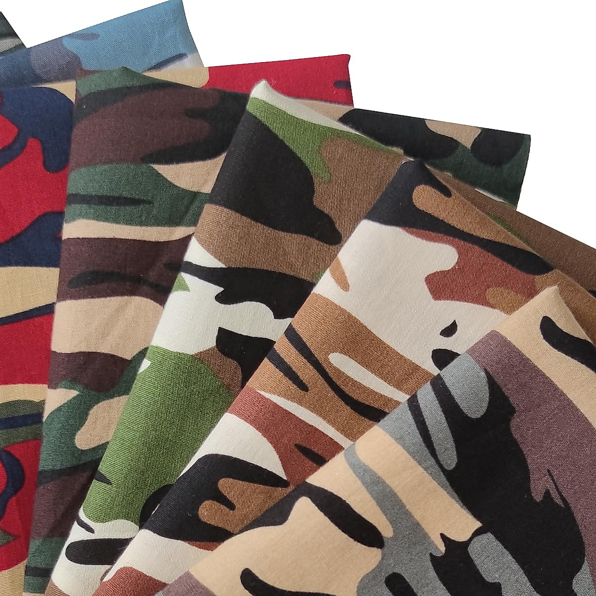 Misscrafts 7pcs Craft Fabric Bundle 100% Cotton Quilting Fabric 18x22 Inches Squares Multicolored Different Pattern for Patchwork DIY Sewing Scrapbooking Camouflage