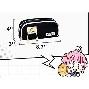 UNMULFC Large Pencil Pouch for Adult for Women Dog Puppy Multi-Pocket Y2K Kawaii Cute Aesthetic Case Box holder Estuche para lapices Organizer Mini Makeup Bag (black)