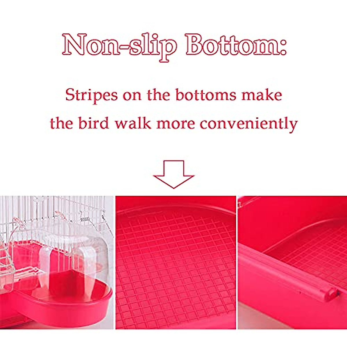Clear Bird Bath for Cage,Bird Cage Bath, Parrot Hanging Bathtub Shower Box Cage Accessory for Small Birds (Pink)