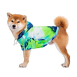 Garden Miller Dog Hoodie Sweater,Tie Dye Dog Winter Warm Coat, Dog Winter Coat Pet Clothes, Soft and Warm Dog Sweater for Cats Small Medium Dogs, Blue 2XL