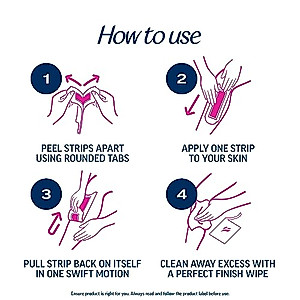 Veet Ready-To-Use Waxing Kit For Women | Wax Strips For Body Hair Removal, Wax Kit For Ingrown Hair Treatment, Personal Care Product, Hair Remover | 40ct Waxing Strips, 4ct Body Wipes