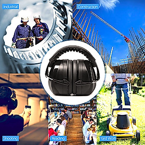 G & F Products NRR 26dB up to 41dB Highest NRR Safety Muffs-Professional Defenders Adjustable Headband Ear Protection, Shooting Hearing Protector Earmuffs Fits Adults To Kids, Blue