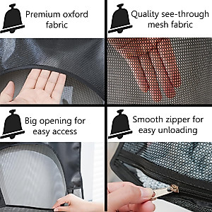 ALYER Hanging Mesh Laundry Hamper with Big Opening,Over The Door Toy Storage Bag with Bottom Zipper,Two Hanging Options Available(White)