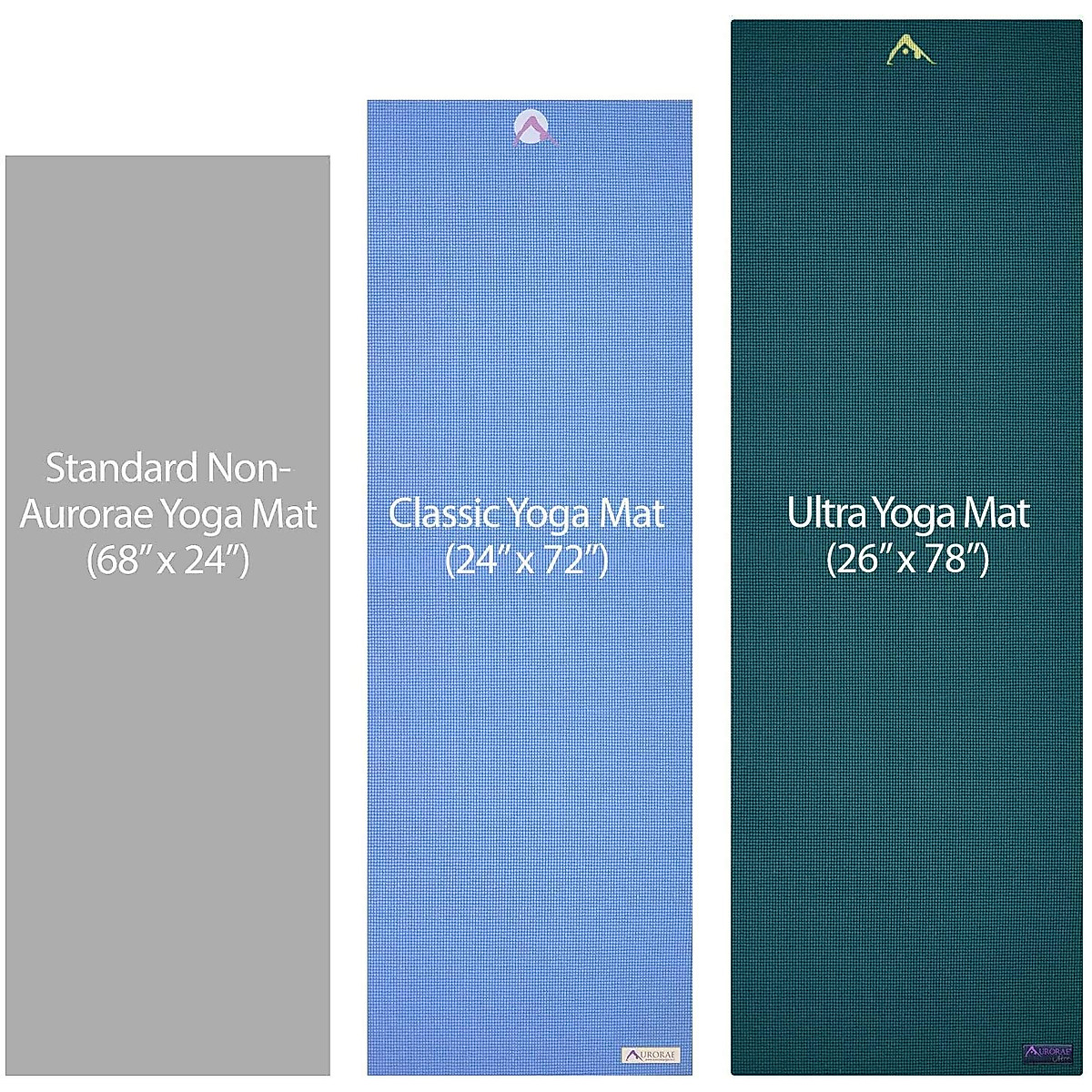 AURORAE ULTRA Extra Long 78" Extra Wide 26" Yoga Mat. Slip Free Rosin & Carry Strap included