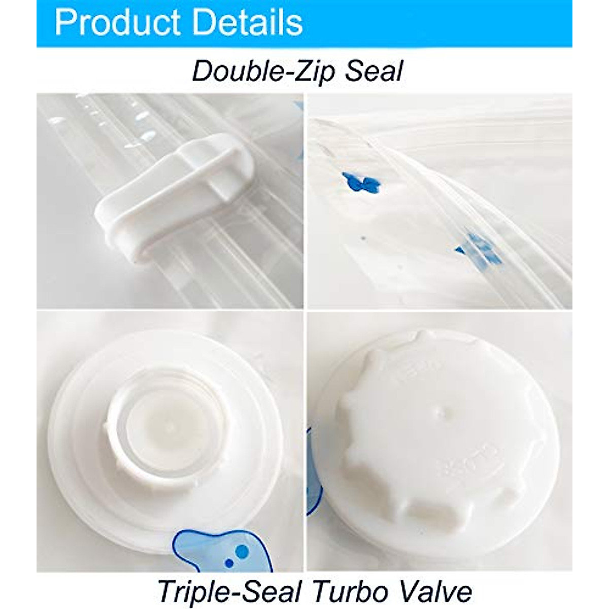 Vacuum Storage Bags Space Saving Bags for Comforters Clothes Pillow Bedding Blanket Storage, Free Travel Hand Pump Included (4 Pack Large - 31 * 24 inches)