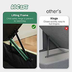 ABCASA Sofa Ottoman with Storage,Ottoman Module for Modular Sectional Sofa Couch, Storage Ottoman Footrest and Seat Cube, Green