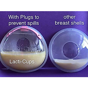 Lacti-Cups Breast Shells Breastmilk Collector for Breastfeeding Lacticups Silicone Milk Catcher Nursing Cup Milk Saver Soft and Reusable, 2pcs