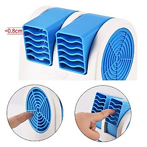 BXT Portable Air Conditioner Fan Dual Bladeless Safe Mini Personal Fan Battery Powered/USB Recharging Table Desktop Fan Drawer Frgance Perfume Oil Misting Fan Cooling Cooler Indoor/Outdoor Use