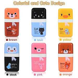 EIKOSON Erasers for Kids,6Pc Pencil Eraser Shaving Roller Case for Easy Pick Up and Removal |Kids Erasers, Cute Erasers, School Supplies for Kids,Back to School Gift