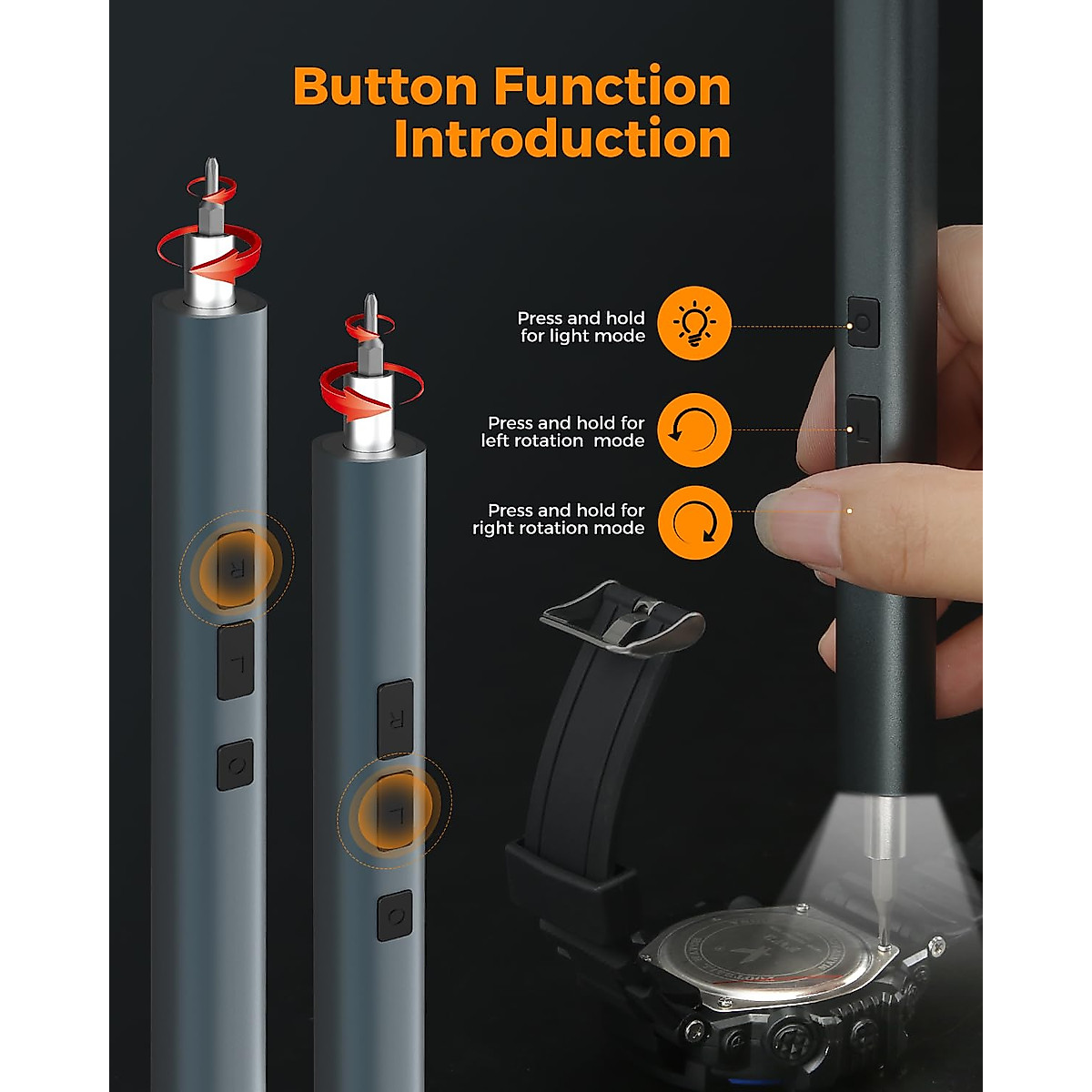 Kingsdun Mini Electric Screwdriver Set, 57-in-1 Small Power Precision Screwdriver Set with 48 Magnetic Bits, Cordless Screwdriver Rechargeable Torque Repair Tool Kit for Phone Watch Camera Laptop