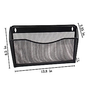 EasyPAG Mesh Bin Office Single Pocket Wall File Holder Hanging Organizer,Black