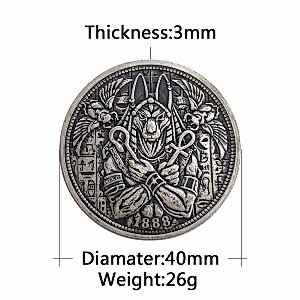 Egyptian Myth Azrael Anubis Werewolf Hobo Nickel Antique Silver Collection Challenge Coin Satan Series
