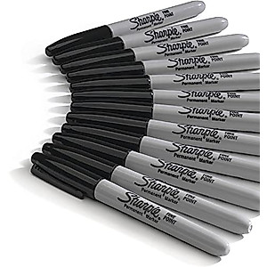 Permanent Markers , Black Fine Point Permanent Markers, 24-Count (2 X Box's of 12), Waterproof, Non-Fading Marker Pen Set
