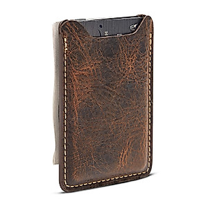 House of Jack Co. WYATT Money Clip Wallet | Minimalist Card Holder with Money Clip | Slim Front Pocket Wallet | Full Grain Leather Men's Wallet
