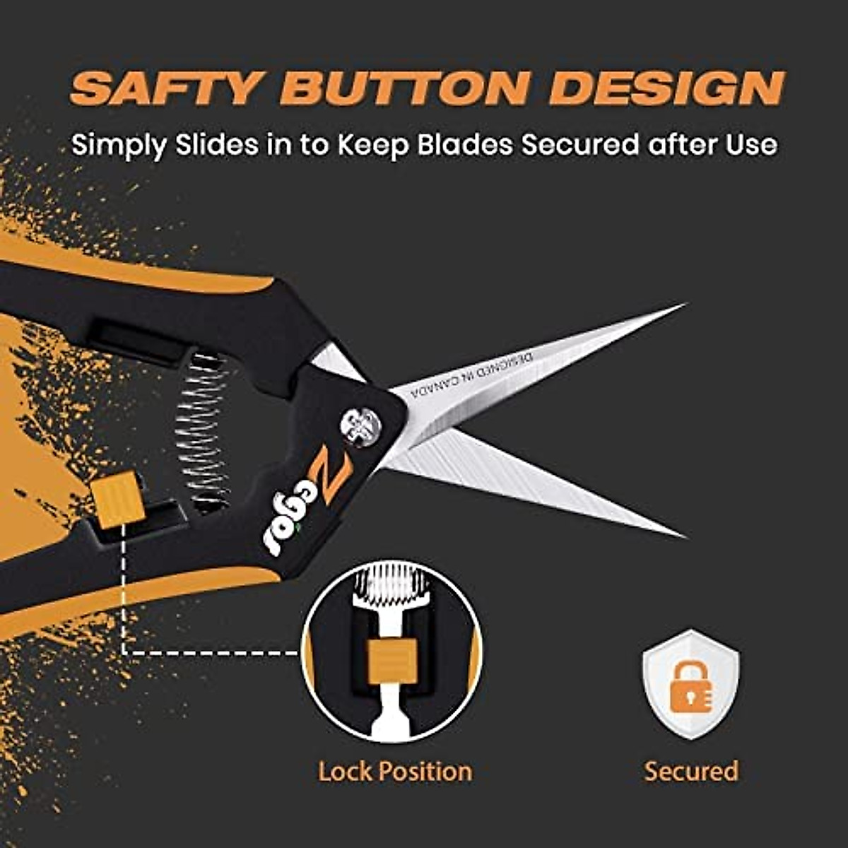 Zegos Bud Trimming Scissor 1 Pack with Stainless-Steel Straight Blades, Precision Pruning Shears, Hand Pruning Snips, Garden Scissors for Herb and Bud Trimming, Bonsai Cutting (1 Pack)