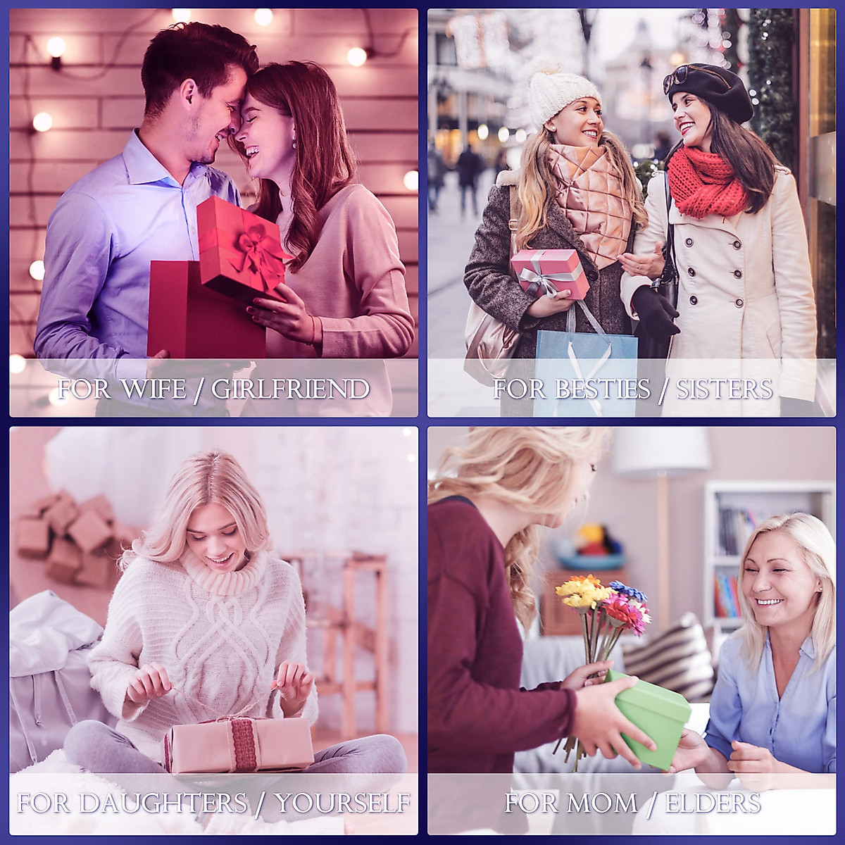 Beauyist Love Heart Birthstone Necklaces for Women, Engraved Pendant Necklace Jewelry Gifts