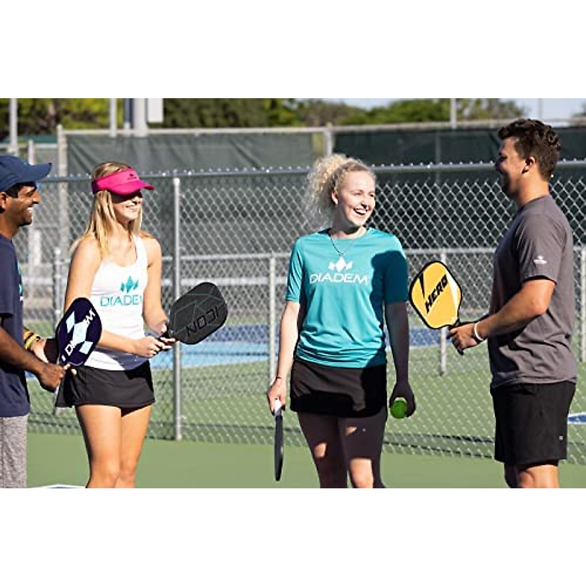 Diadem Hero Pickleball Starter Kit | 2 Lightweight Composite Pickleball Paddles, 2 Universal Indoor/Outdoor Pickleballs and Mesh Carry Bag | USAPA Approved