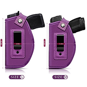 Gun Holster for Women/Men, Universal IWB Holsters for Concealed Carry, Pistols Holster Right/Left Handed, Fits S&W M&P Shield 9/40 9mm P320 Glock 17 19 26 27 42 43, Similar Handguns