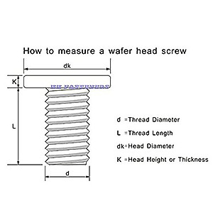 HH FASTENERS M3 Wafer Head Machine Screws,Laptop Screws,Head Dia.10mm,Metric,Right Hand,Pack of 50 (M3 x 8mm)