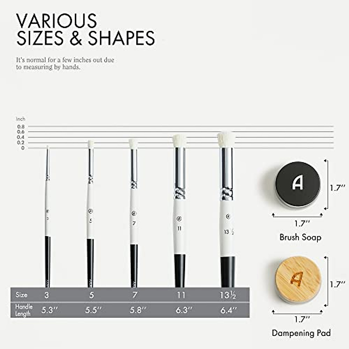 ARTIFY Drybrush Set Animal Hair Dry Brushes: Professional-Grade Dry Brush for Effortless Miniature & Model Painting - 5 Sizes Hobby Detail Paint Brushes for Tabletop & Wargames Miniatures