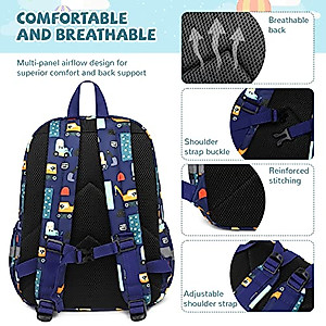 mygreen 14 Inch Backpack for Boys Girls, Kids Backpacks for Preschool, Kindergarten, Elementary with Adjustable Padded Straps Shark Blue