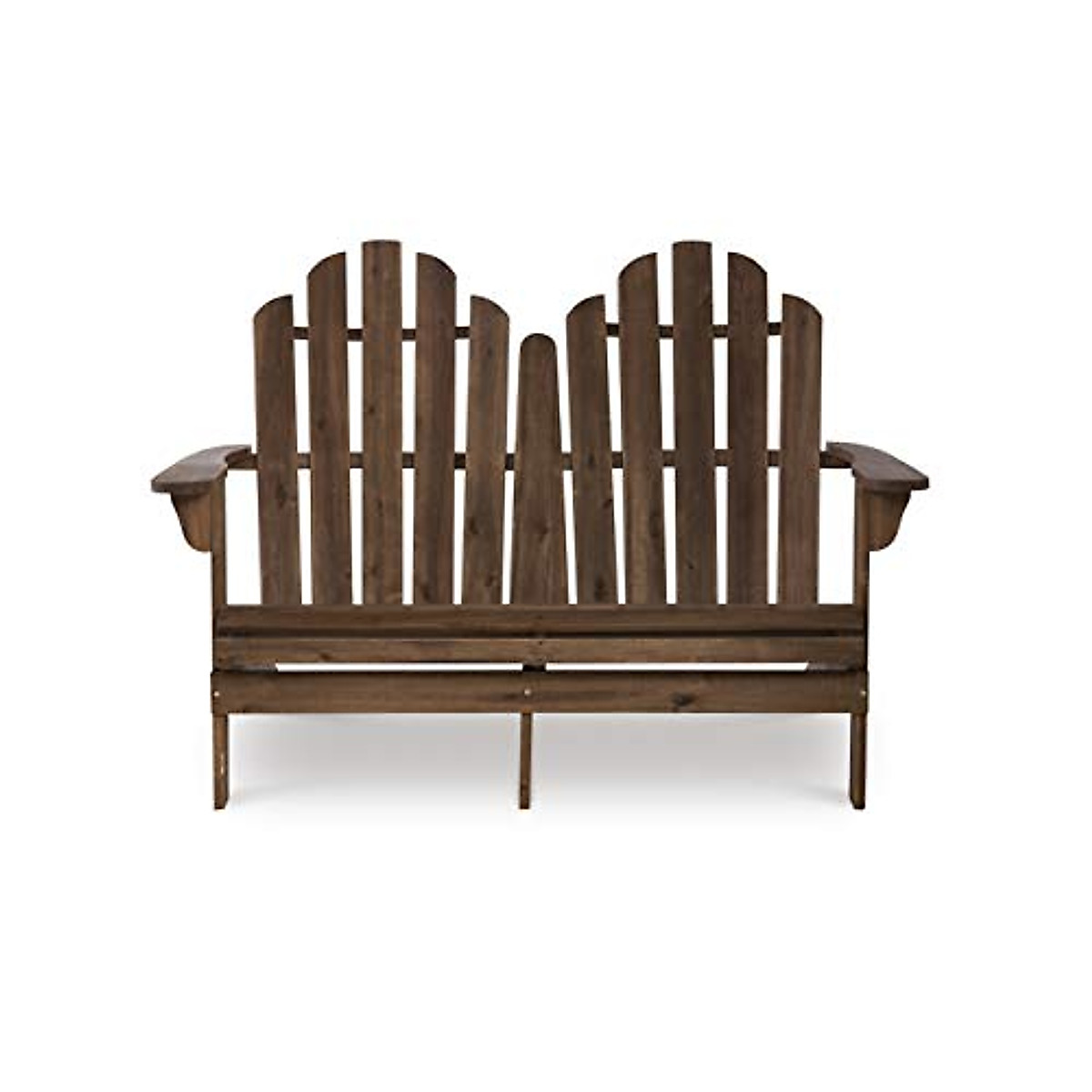 Linon Jayde Adirondack Double Bench, Teak
