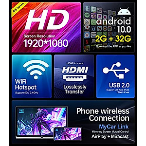 14 inch New 4K Android 10.0 Portable Car TV Headrest Monitor Tablet for Back seat, Support Phone Wireless mirroring Touch Screen,with WiFi/Bluetooth/HDMI/USB/SD/FM/Airplay Video Player 2G+32G(2*PCs)