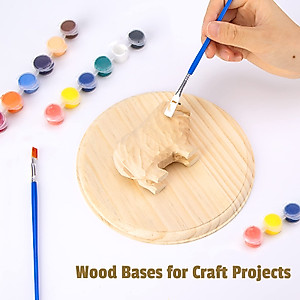 Pllieay 2Pcs 7 Inch Round Wooden Plaque Unfinished Circle Plaque, Wood Display Base for Craft Projects