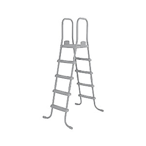 Bestway 56542E 24' x 12' x 52" Power Steel Frame Above Ground Rectangular Swimming Pool Set with 2500 GPH Filter Pump, Pool Cover, and Ladder