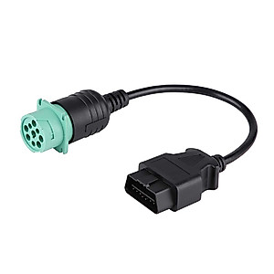 9 Pin Adapter, J1939 9 Pin to 16 Pin OBD2 Truck Diagnostic Adapter 9 Pin Deutsch Connector for Cummins Engine