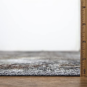 Bloom Rugs Washable Non-Slip 3' x 5' Rug - Gray/Red/Brown Modern Abstract Area Rug for Living Room, Bedroom, Dining Room, and Kitchen - Exact Size: 3' x 5'