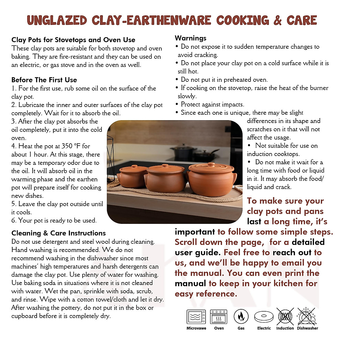 Handcrafted Unglazed Clay Tajine Casserole with Cone-shaped Lid | Floral Patterned Tagin Dish Cooking Pot | Traditional Moroccan Handmade Terracotta Cookware, Natural Tagine Le Creuset | 9.5" x 7.7"