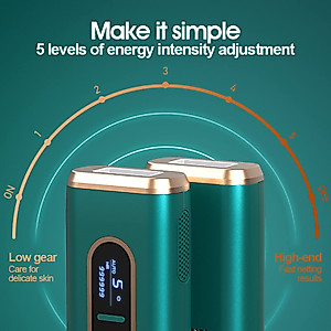 FENCY Laser Hair Removal Device for Women and Men, Cooling System, 5 Energy Levels and 990,000 Flashes, at-Home Permanent Painless IPL Hair Remover for Armpits Legs Facial Whole Body