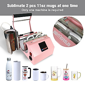 BetterSub 3in1 Tumbler Mug Heat Press Machine 30 OZ 20 OZ 16 OZ Sublimation Straight Skinny Tumbler Mug 3 OZ 1.5 OZ Shot Glass,11 OZ 15 OZ 16 OZ Sublimation Mug Heat Transfer Pink