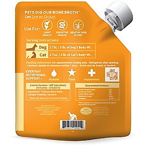 Primalvore Free-Range Bone Broth for Dogs &Cats, Mobility Formula w/Collagen Peptides to Help Support Hip & Joints, Digestion, Skin & Coat and Hydration, Human Grade, Mix 4 Pack Chicken and Duck