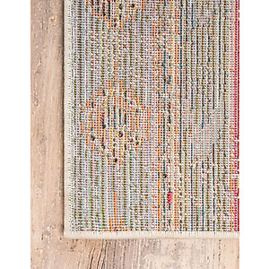 Unique Loom Sedona Collection Distressed, Southwester, Over-Dyed, Vintage Area Rug, 8' 0" x 10' 0", Blue/Beige