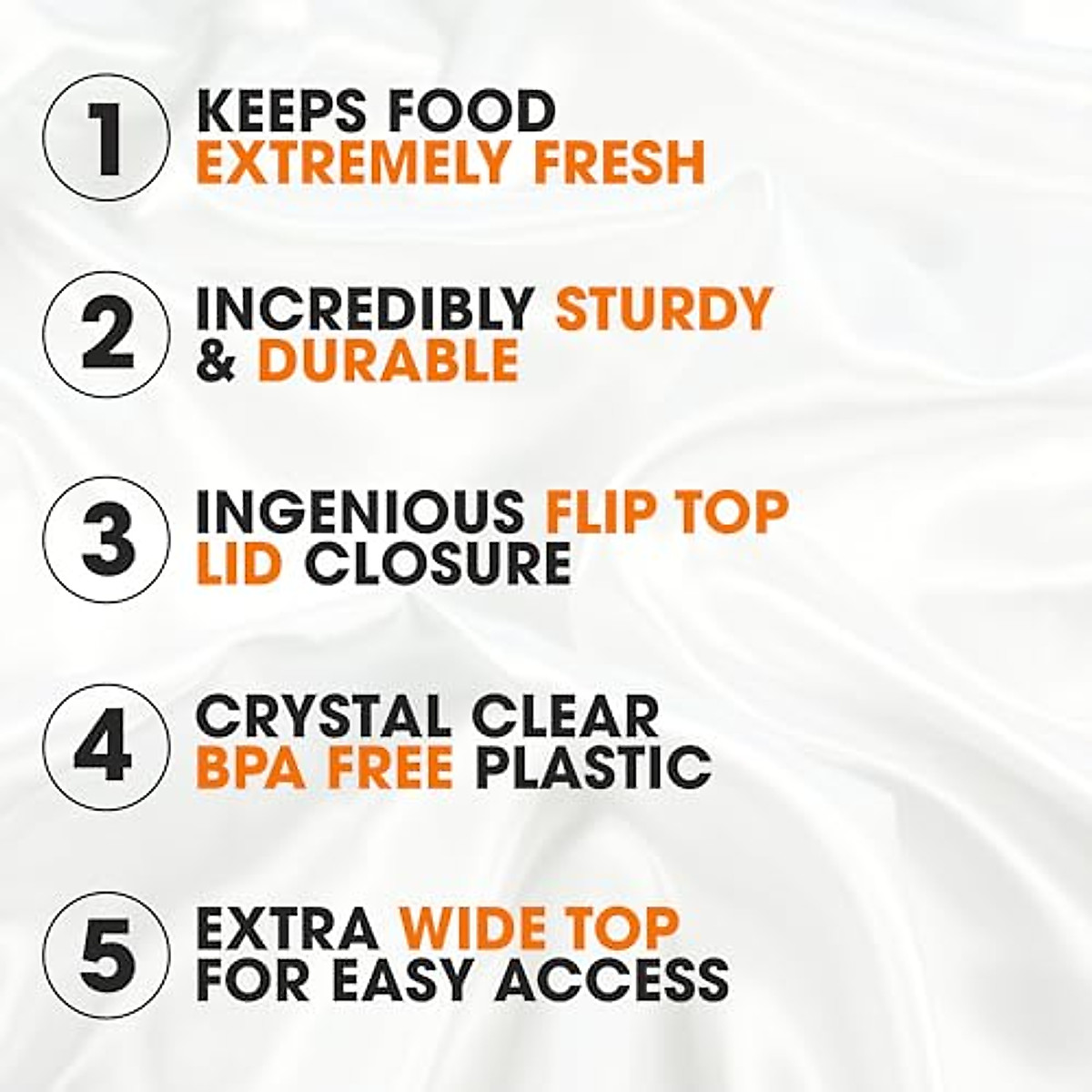 Cheer Collection Airtight Food Storage Containers, Kitchen Storage Containers for Pantry, Set of 7 Food Containers with Lids Airtight, Pantry Storage Containers & Organizers with Lids, Black